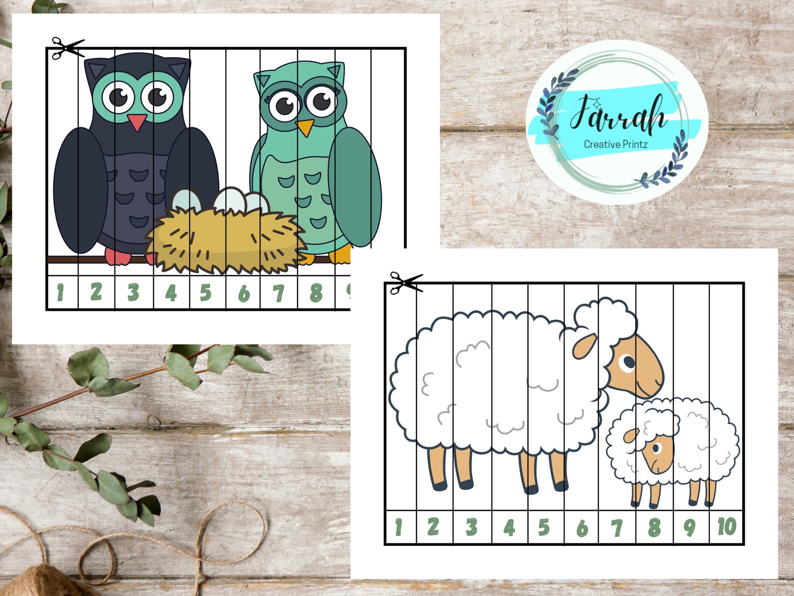 Animal Family Puzzles Number 1-10, Animal Puzzles, Matching Puzzles ...