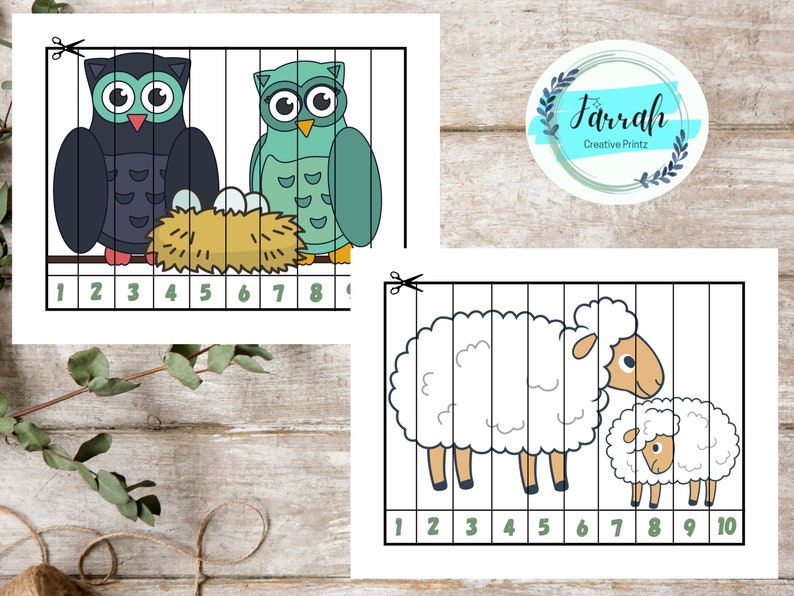 Animal Family Puzzles Number 1-10, Animal Puzzles, Matching Puzzles ...