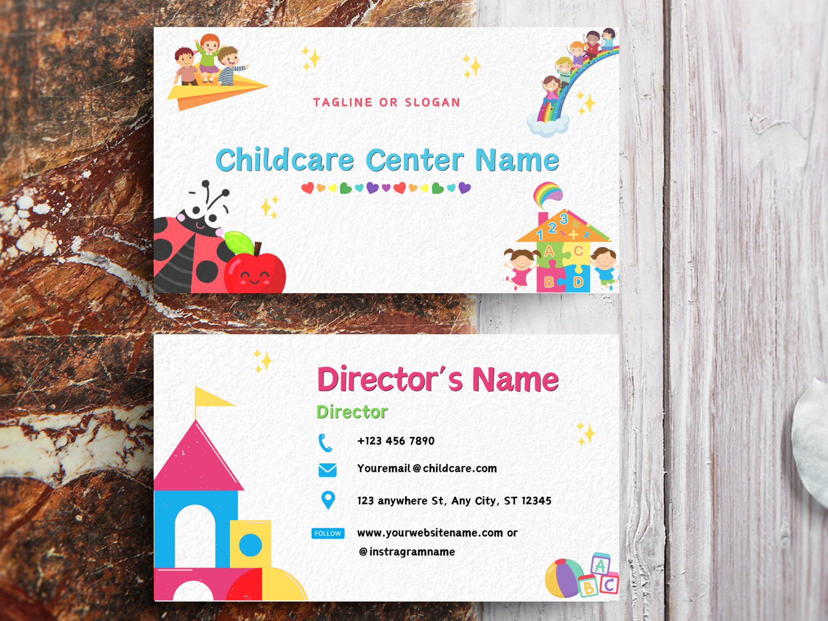 Childcare Business Card, Daycare Business Card, Editable Childcare ...