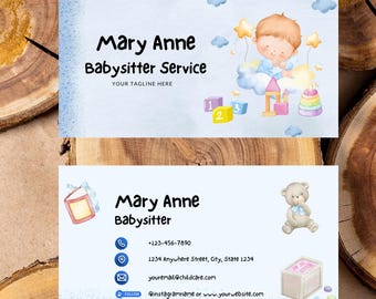 Childcare Business Card, Daycare Business Card, Editable Childcare ...