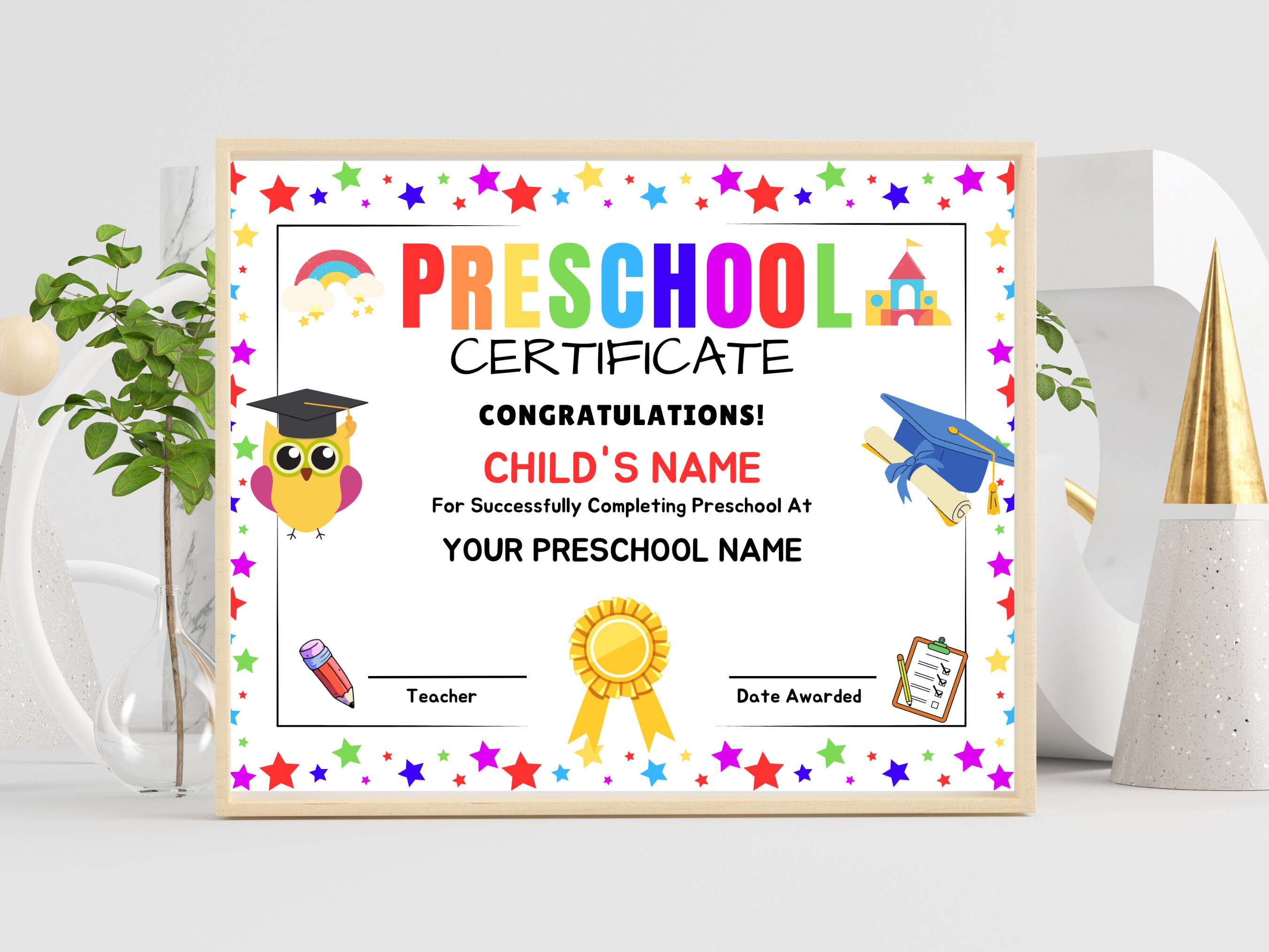 Editable Preschool Graduation Certificate, Printable Preschool ...