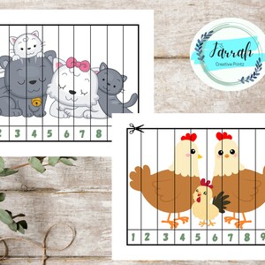 Animal Family Puzzles Number 1-10, Animal Puzzles, Matching Puzzles ...