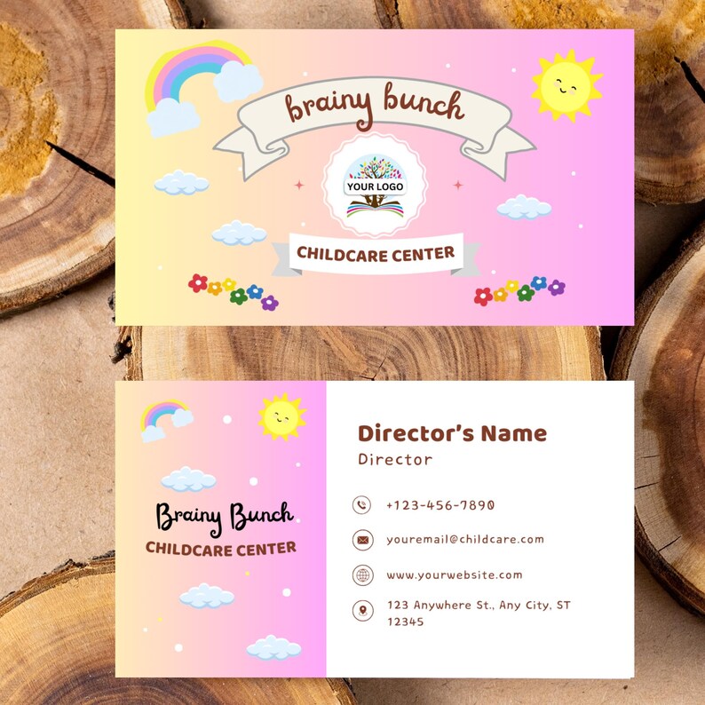 Childcare Business Card, Daycare Business Card, Editable Childcare ...