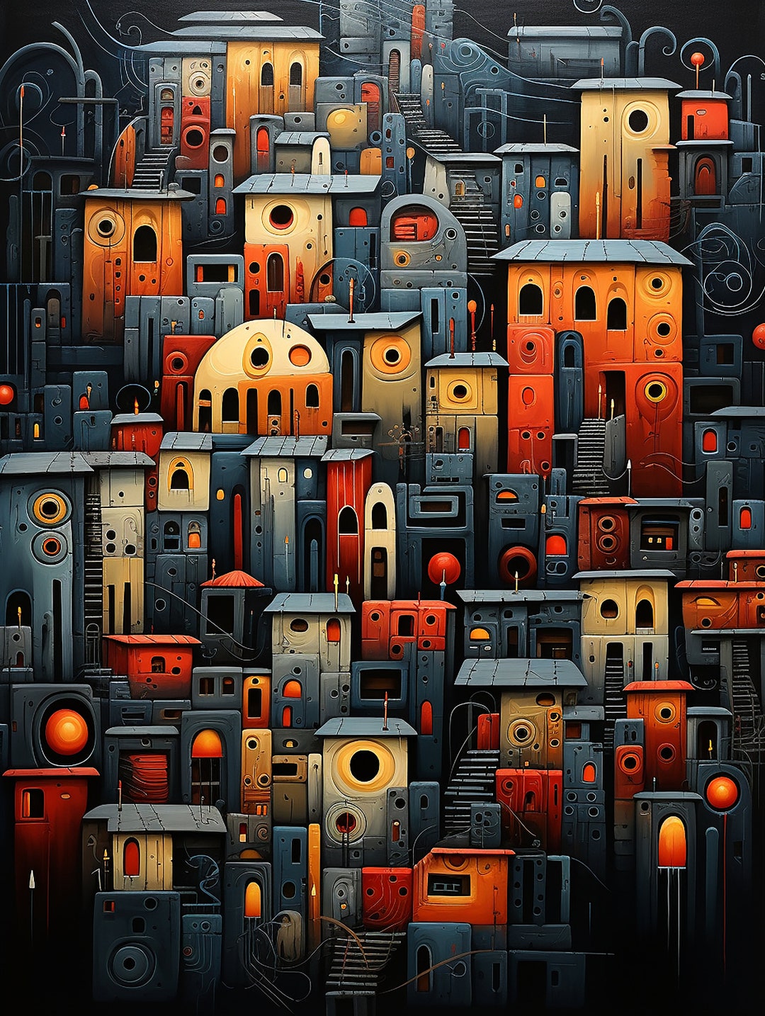 A.I. Art Random Houses - Etsy
