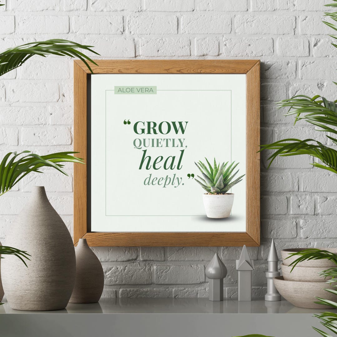 Pastel Succulent Wall Art Set of 6, Botanical Quote Prints, Minimal ...