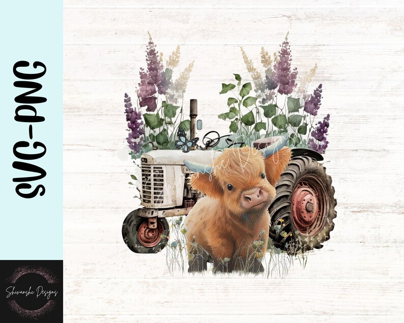 Highland Cow PNG Rustic Farm Tractor PNG Calf Clipart Farm - Etsy