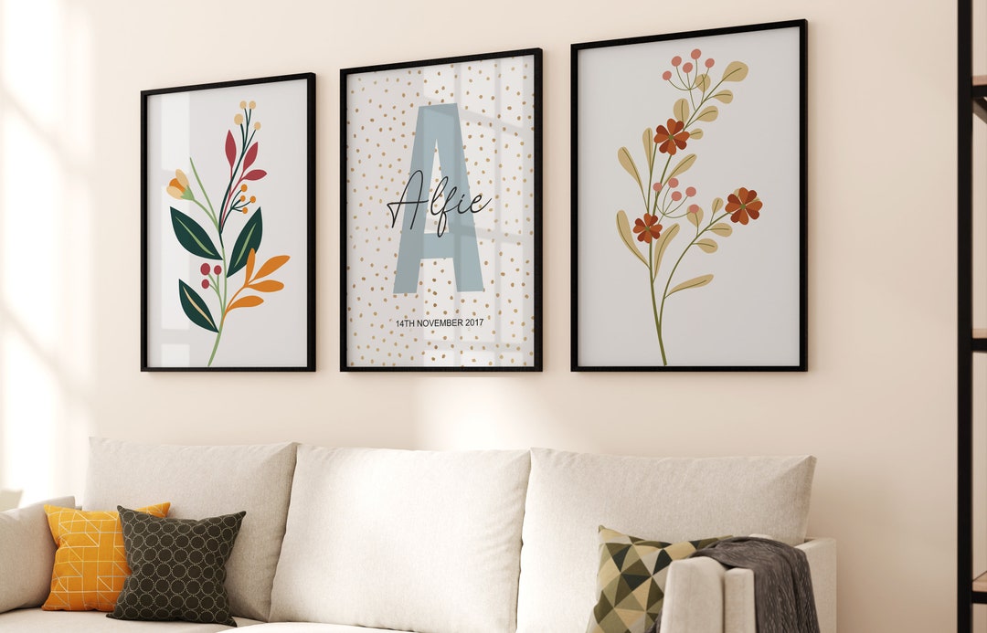 Set of 3 Custom Initial Print , Name Printable , Personalized Name ...