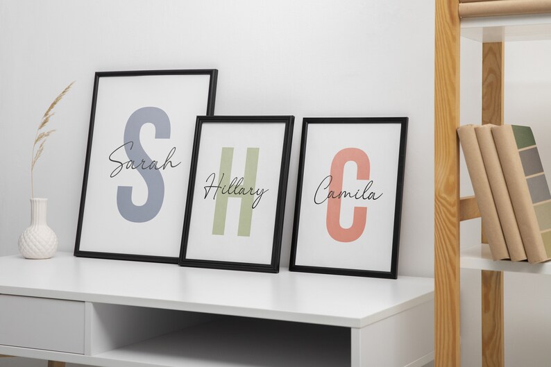 Custom Initial Print, Name Printable, Personalized Name Print ...