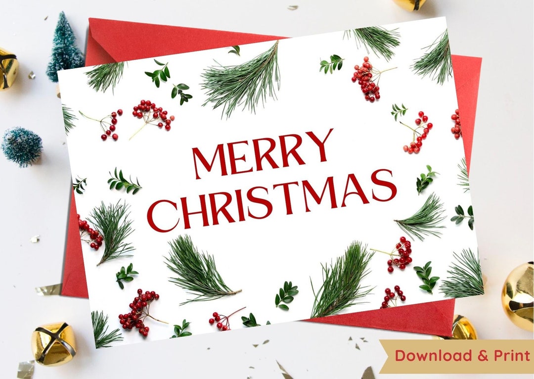 Christmas Card Digital Download Printable Xmas Card Digital Christmas ...