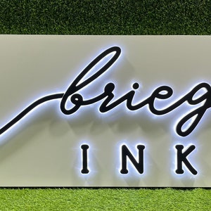 Light Sign Custom, Name Wall Decor, Acrylic Logo Sign, Business Name ...