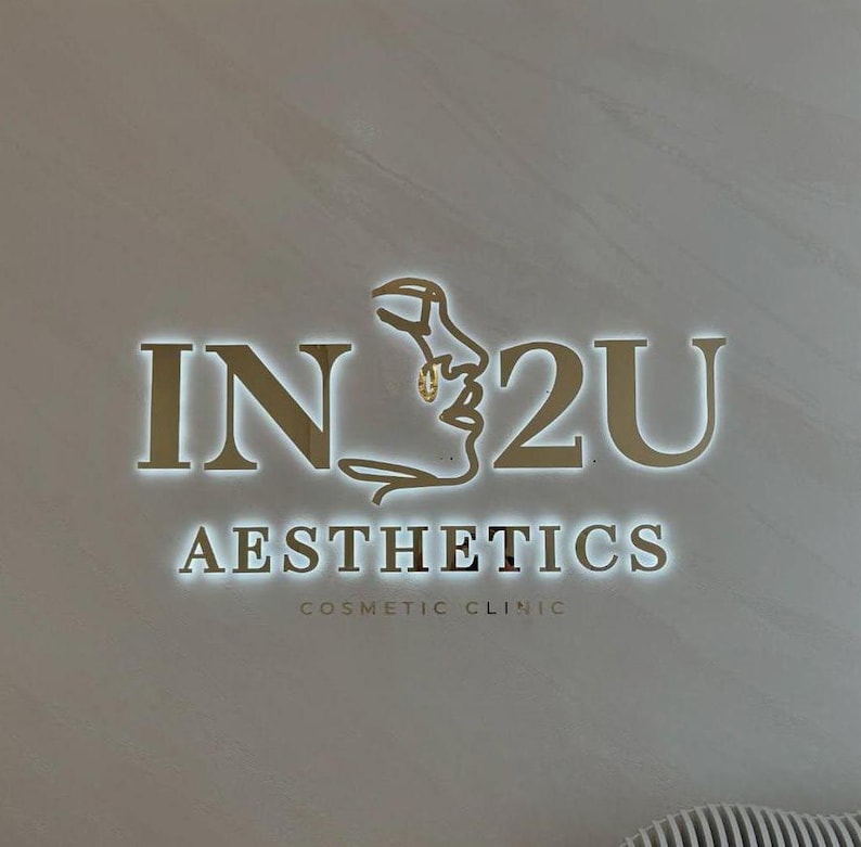 Business Logo Sign, Light up Salon Sign, 3D Backlit Sign, Reception ...