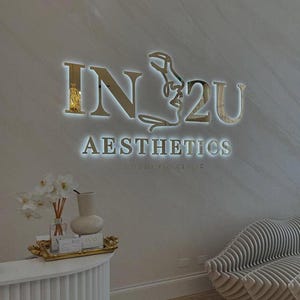 Business Logo Sign, Light up Salon Sign, 3D Backlit Sign, Reception ...