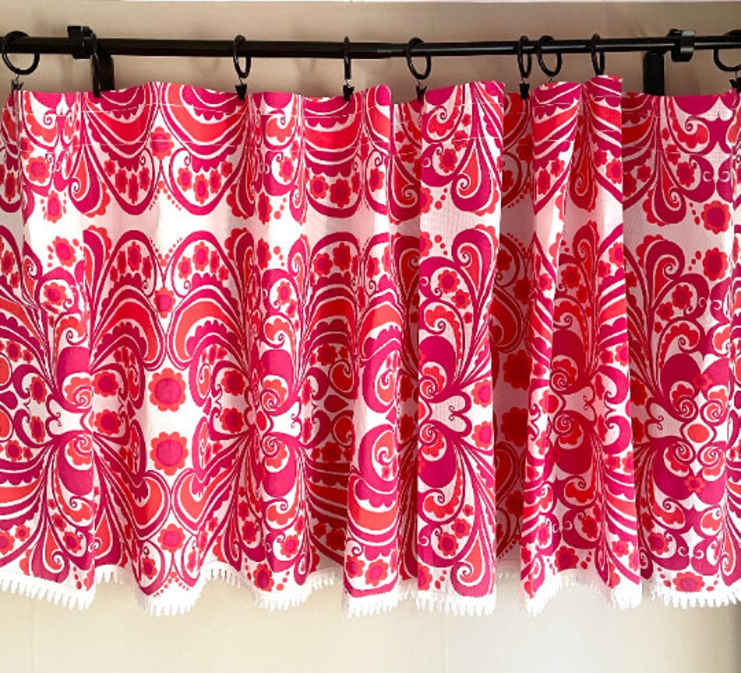 Scandinavian Vintage Curtain Valance in Swedish Retro Fabric, the ...