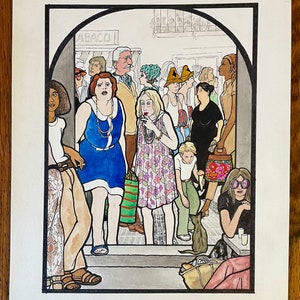 6 Original Illustrations, Ink Drawings From the 70s, 1970s, Mid Century ...
