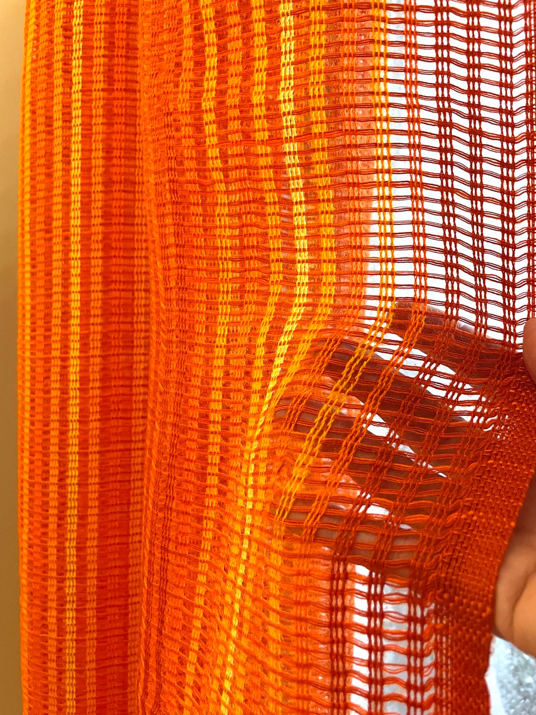 Scandinavian Vintage Curtains. Retro Net Curtains in Amazing Woven ...