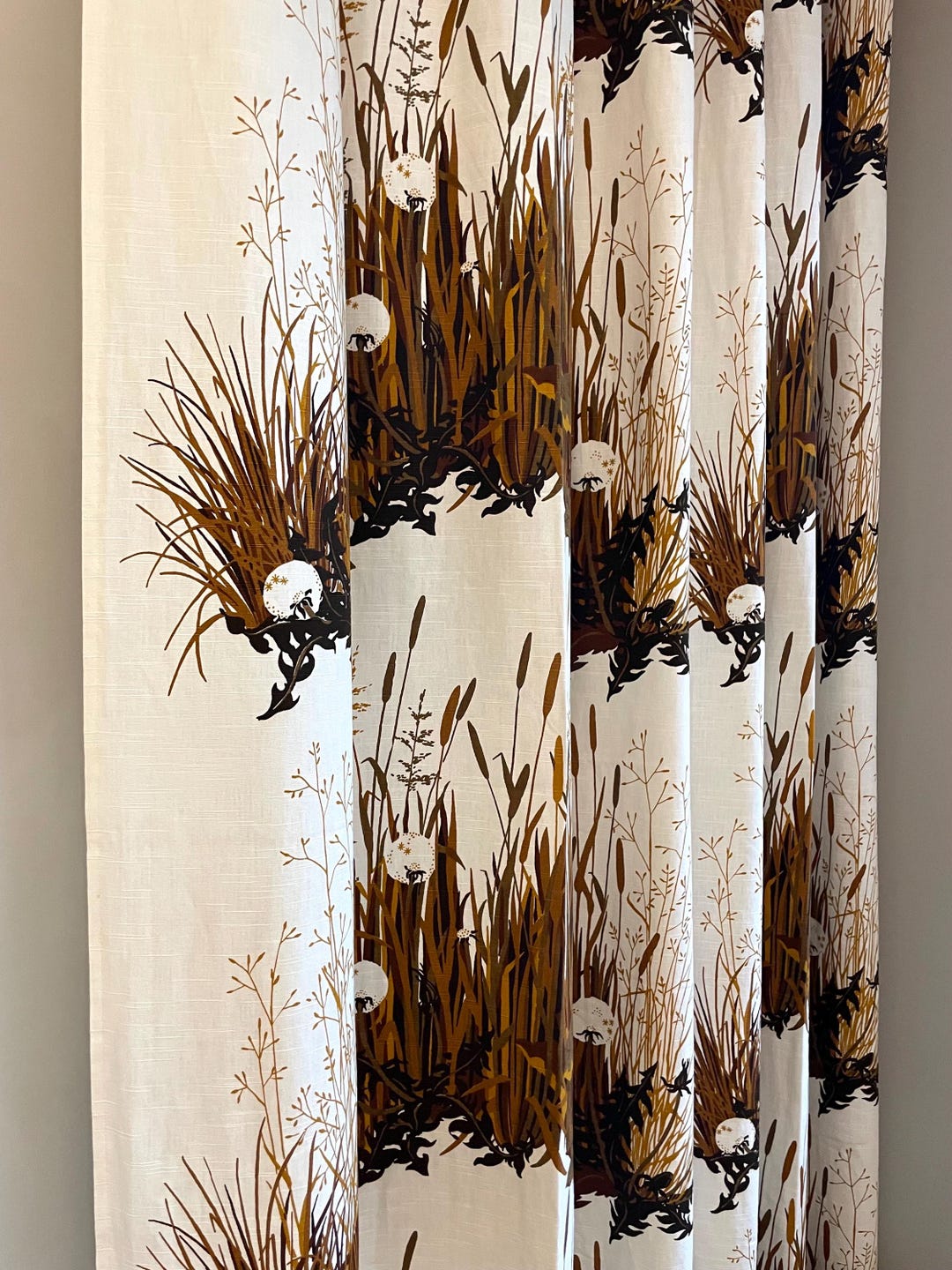 Beautiful Swedish Retro Curtain Panels, Scandinavian Designer Fabric ...