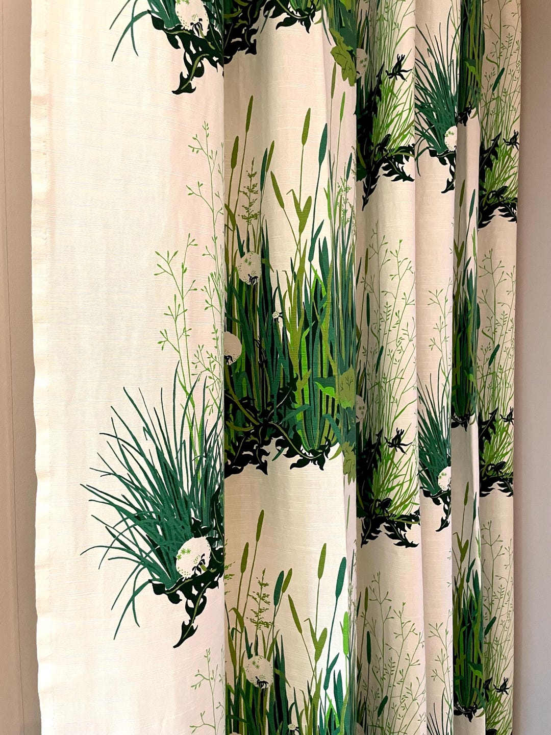 Beautiful Swedish Retro Curtain Panels, Scandinavian Designer Fabric ...