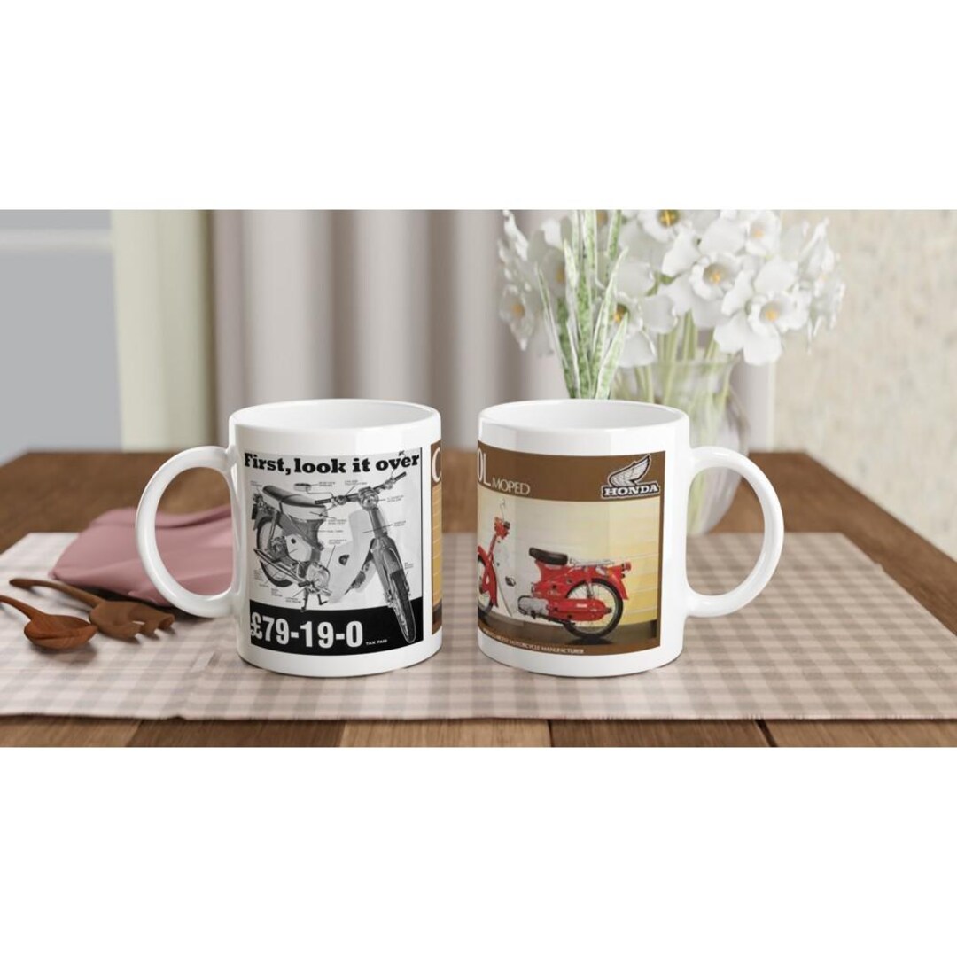 Iconic Honda Cub Mug - Ceramic Coffee Cup - Perfect Gift for Motorcycle ...