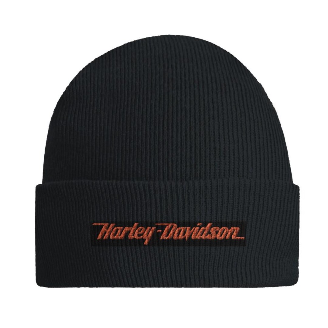 Harley Davidson Logo Beanie | Black Cuffed Hat | Warm & Stylish Winter ...