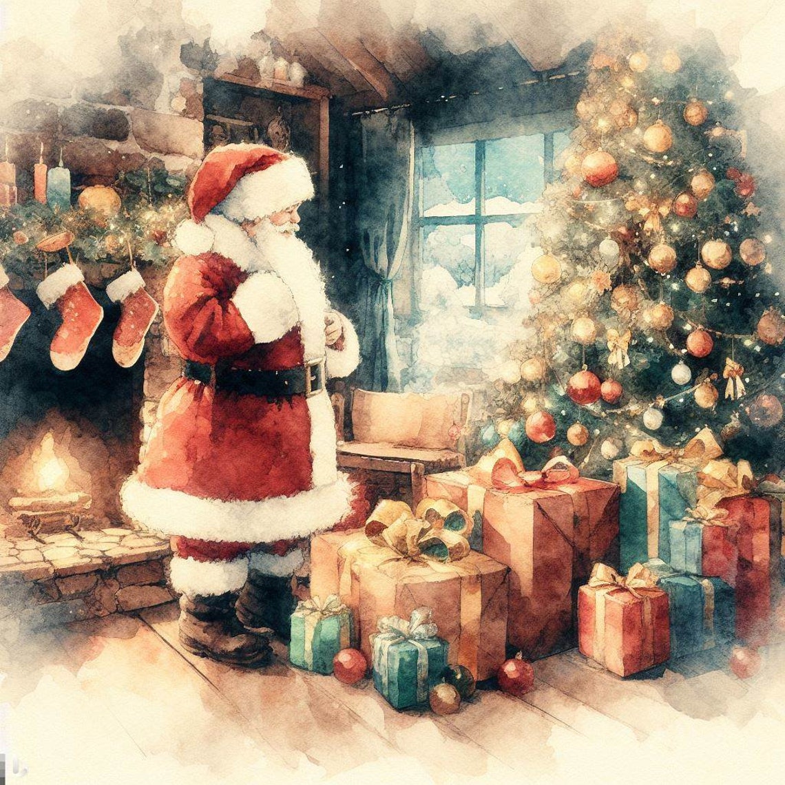 Vintage Christmas Digital Art 5 Instant Downloads (.JPG Files) - Etsy