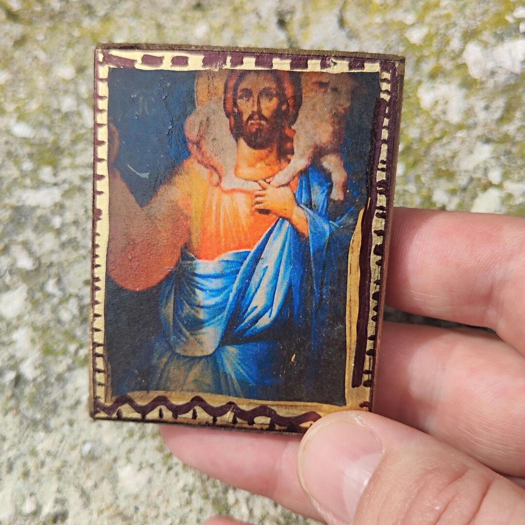 Jesus the Good Shepherd Icon | Orthodox Wooden Icon 7x5cm | Handmade ...