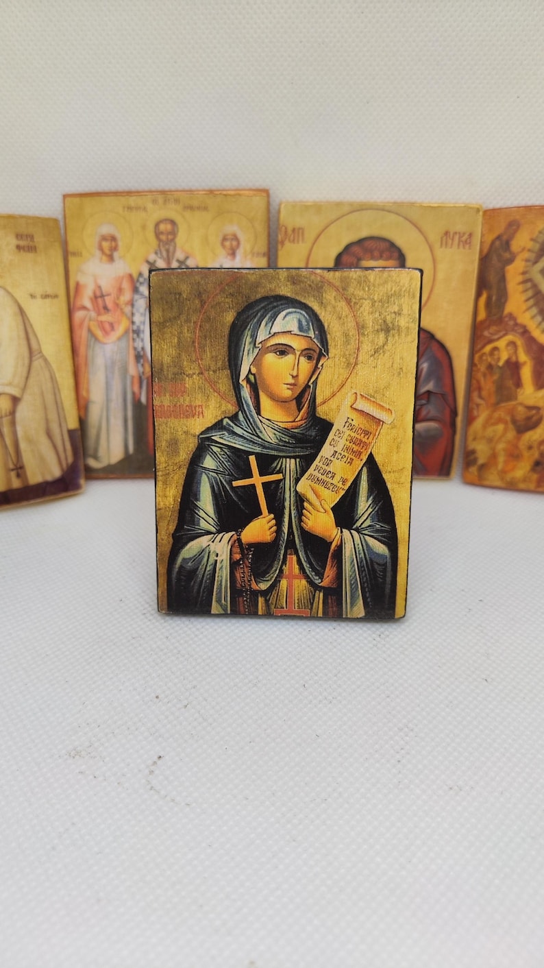St. Paraskeva Icon | Handmade Wooden Magnet, Orthodox Blessing - Etsy