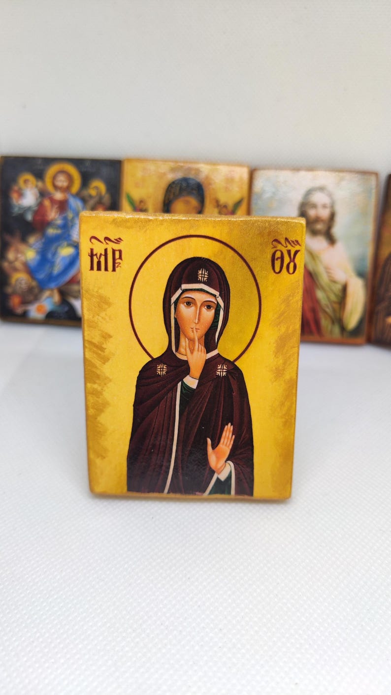 Silent Theotokos Wood Icon – Virgin Mary of Silence, Orthodox Gift - Etsy