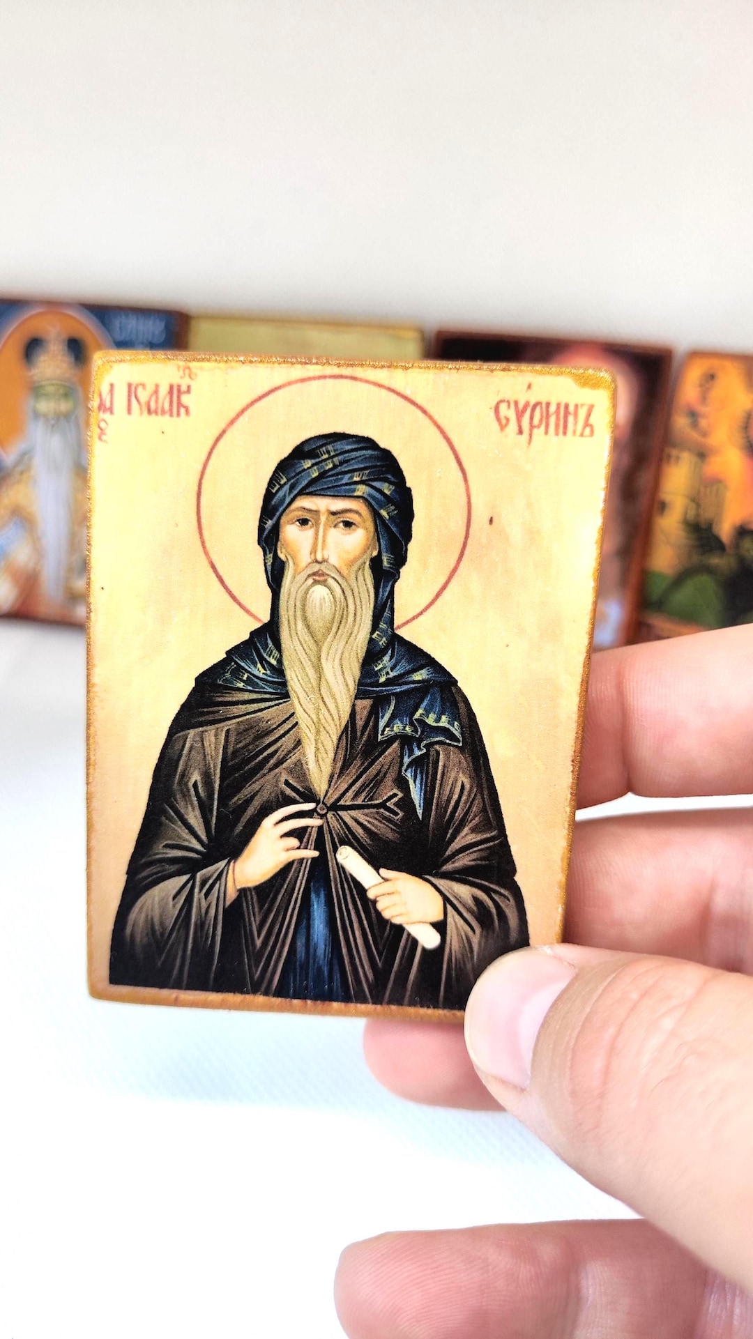 Handmade Saint Isaac the Syrian Icon – Wooden Miniature Christian ...