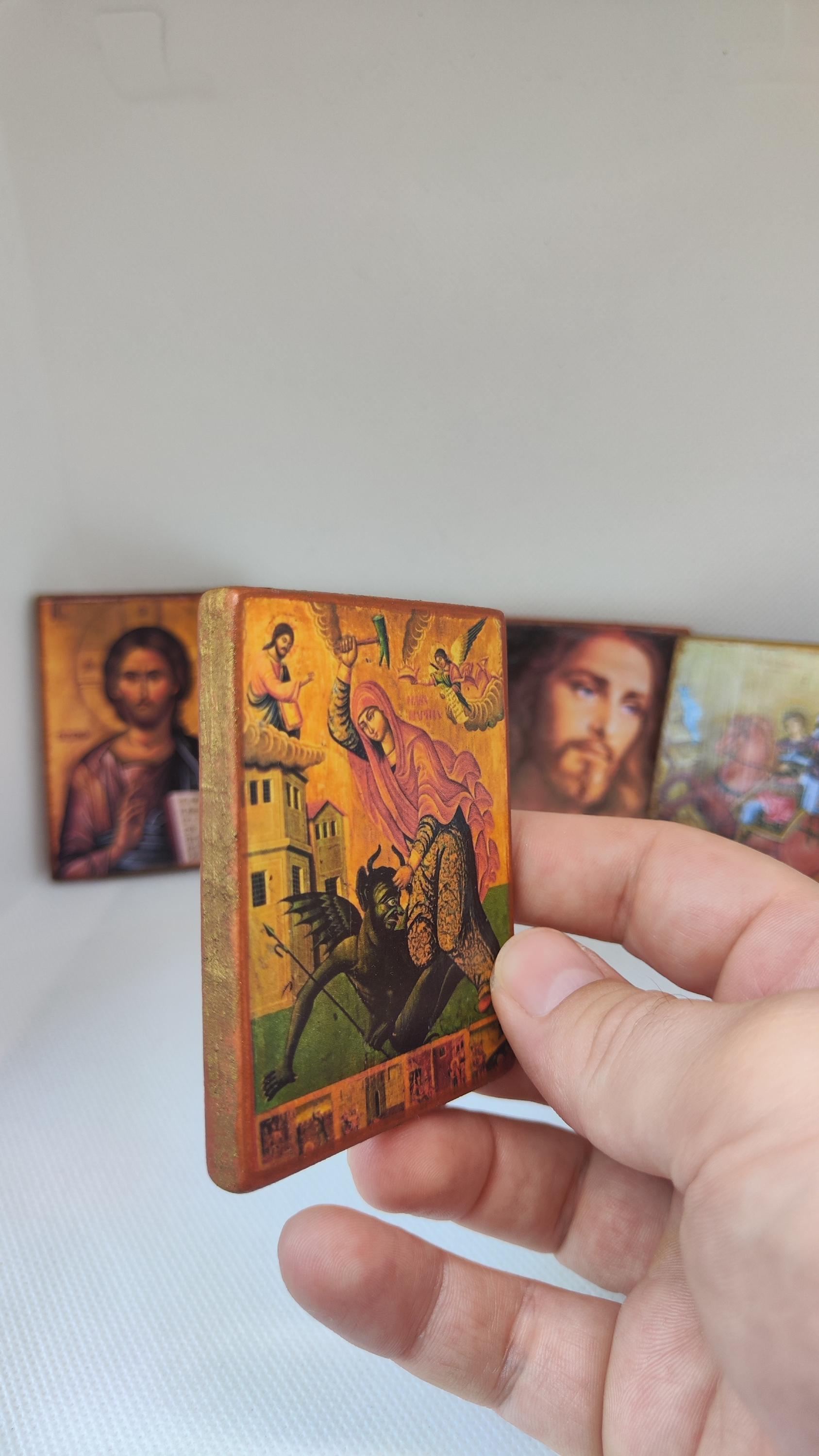 Handmade Wooden Icon of Saint Marina – Orthodox Christian Art – Aged ...