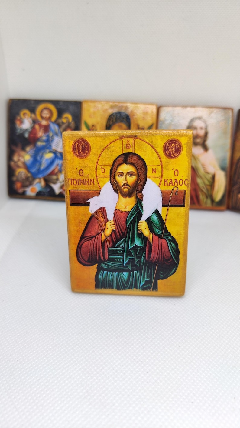 Jesus Christ the Good Shepherd – Orthodox Christian Icon on Wood With ...