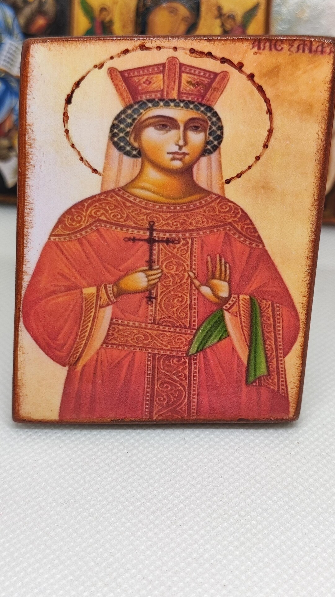 Saint Helena Wooden Icon – Orthodox Christian Queen Magnet – 8x6 Cm ...