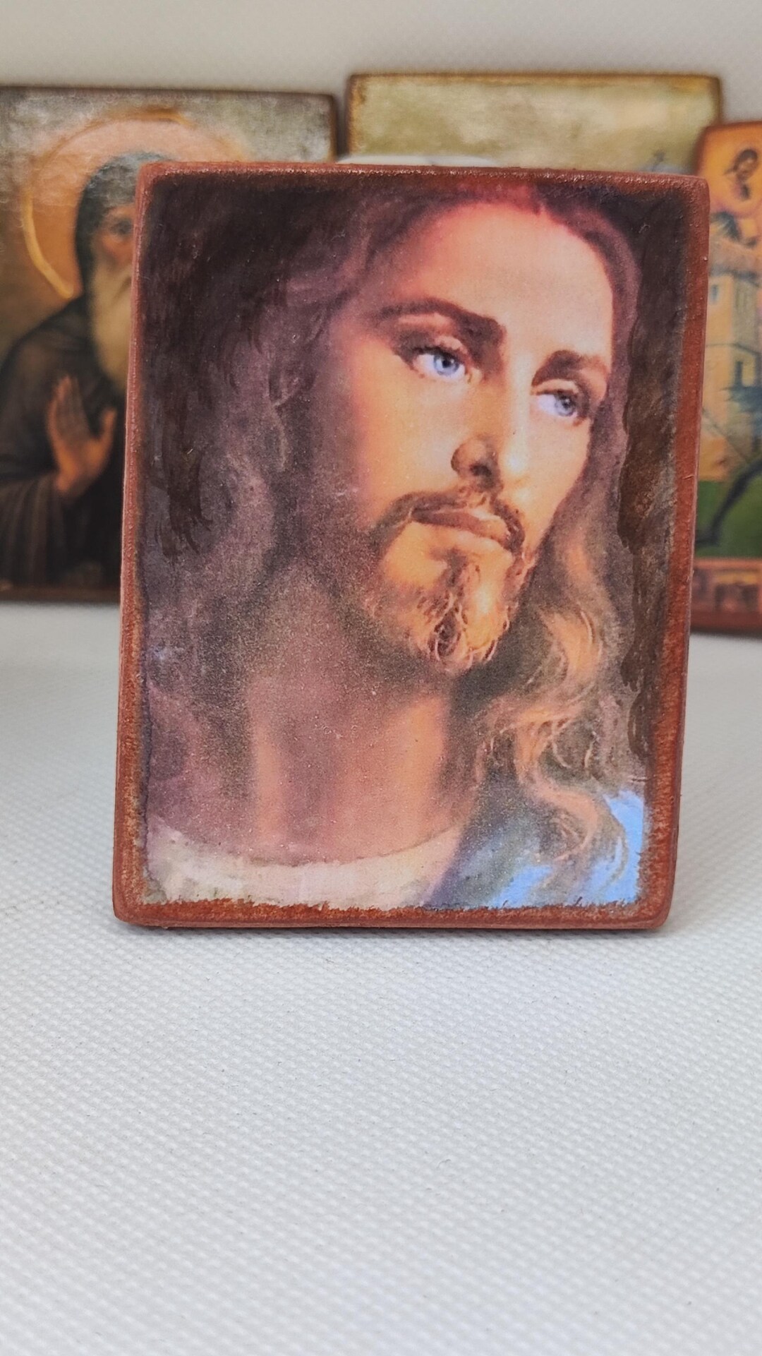 Handmade Wooden Face of Christ Icon - Catholic Home Decor (8x6 Cm) - Etsy