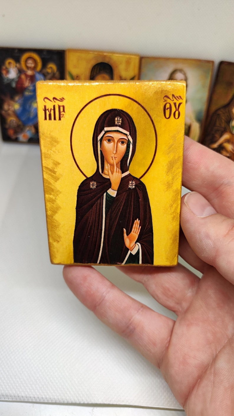 Silent Theotokos Wood Icon – Virgin Mary of Silence, Orthodox Gift - Etsy