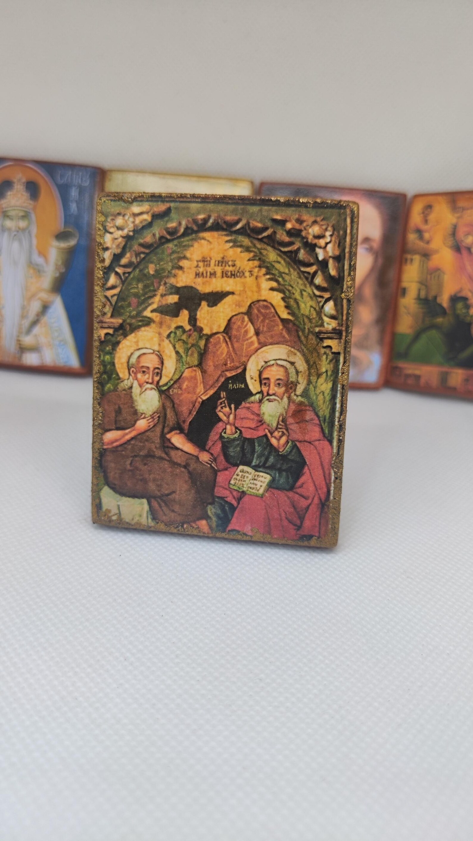 Elijah and Enoch Orthodox Icon: Handmade Wood Magnet (3.15"x2.36") - Etsy