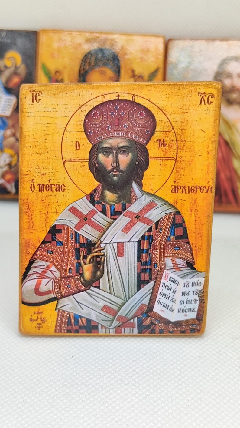 Christ With Sword Icon: Orthodox Christian Art Magnet on Wood - Etsy