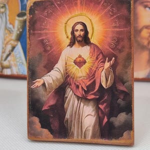Christ With Sword Icon: Orthodox Christian Art Magnet on Wood - Etsy