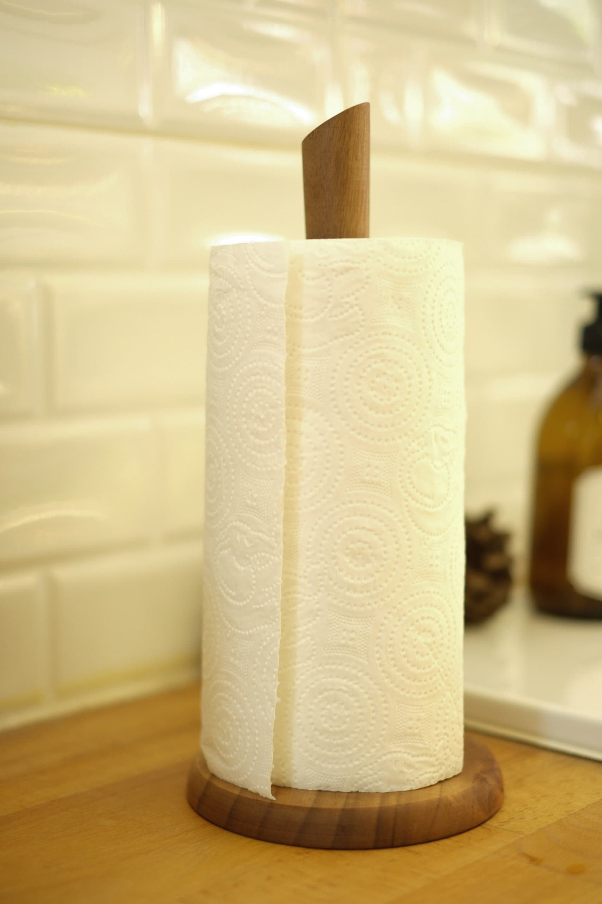 Walnut Paper Towel Holder / Kitchen Paper Towel Rack / Paper Towel ...