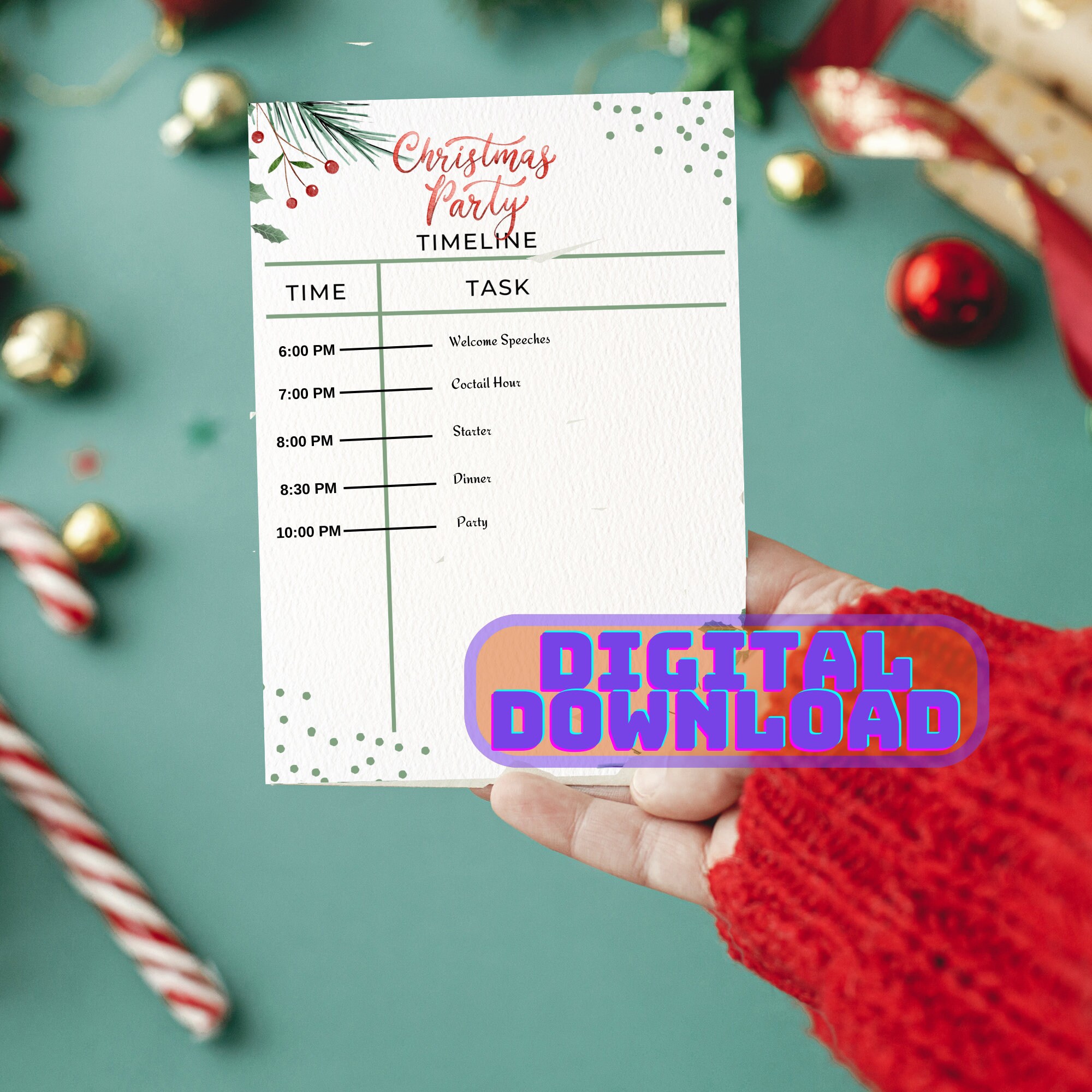 Printable Minimalist Christmas Party Planner, Menu, Gift, Budget, Guest ...