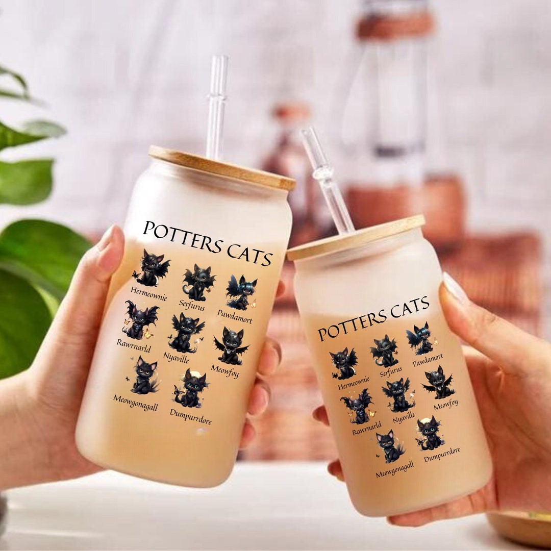 Fantass Harry P Glass Can Mug Wizarding World, Potterhead Gifts, Death ...