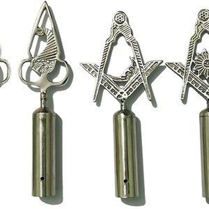 Set of 6 Pieces Masonic Regalia Pole Topper, Blue Lodge Rods & Tops ...