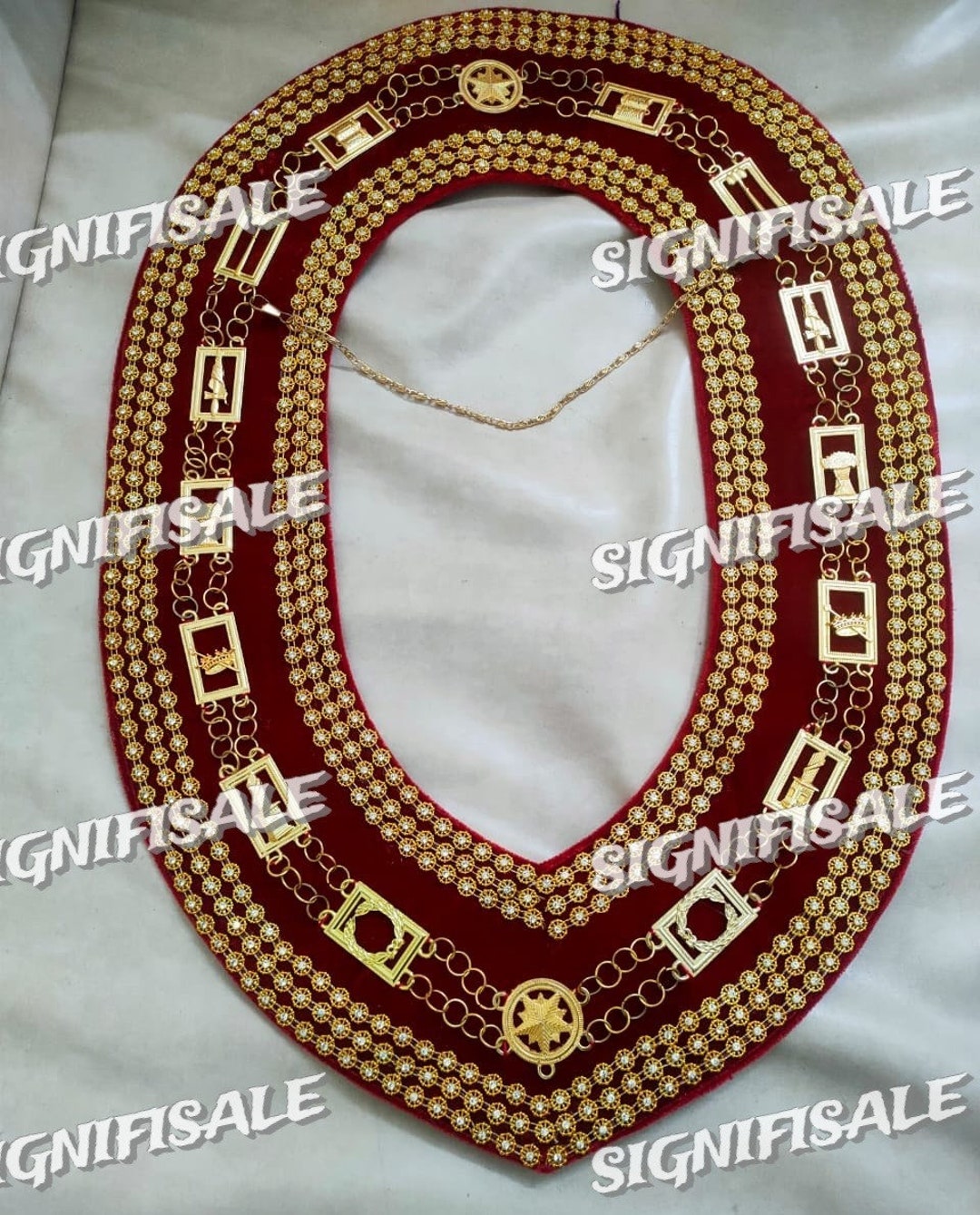 Masonic Amaranth Freemason Chain Collar Red Velvet With - Etsy