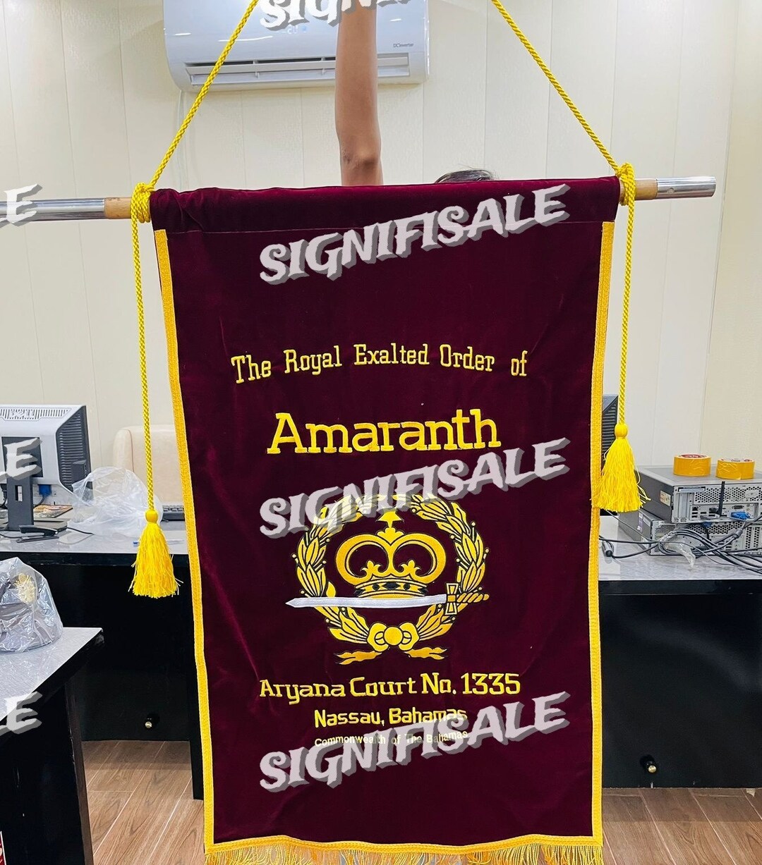 Masonic Regalia Customized Amaranth Banner Made in Velvet & - Etsy