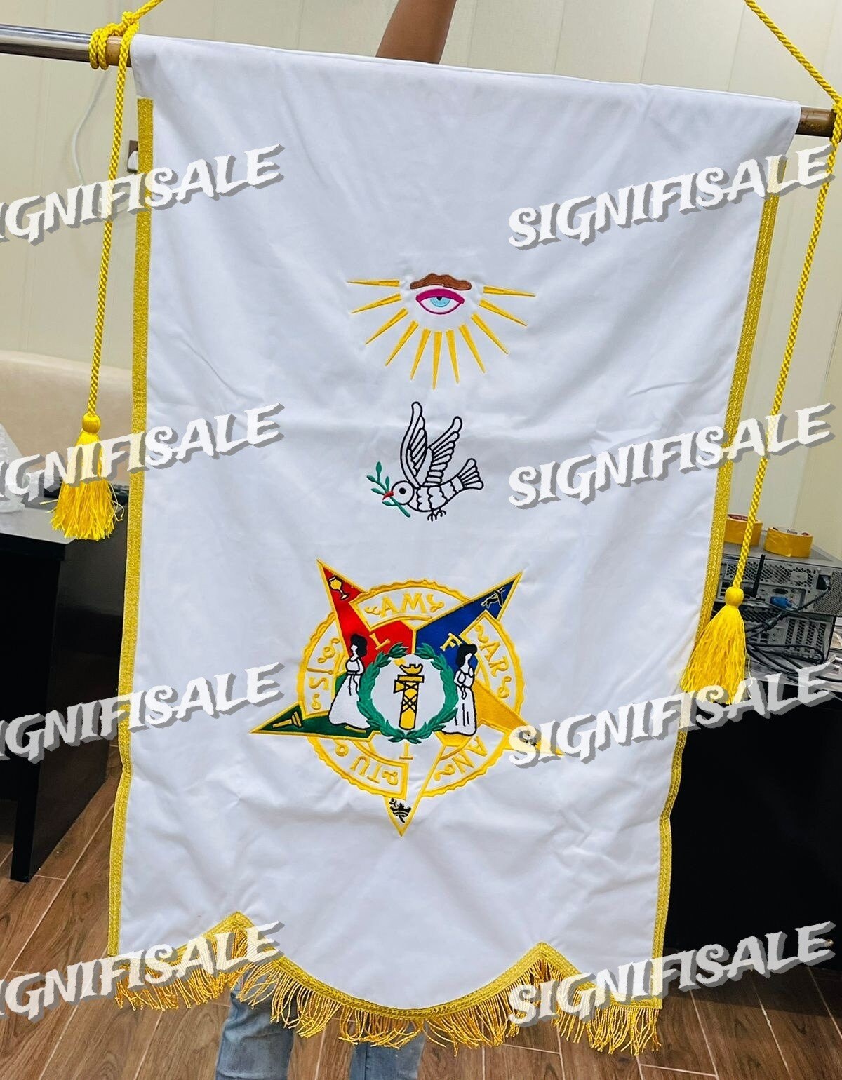 Masonic Regalia Customized Amaranth Banner Made in Velvet & Satin - Etsy