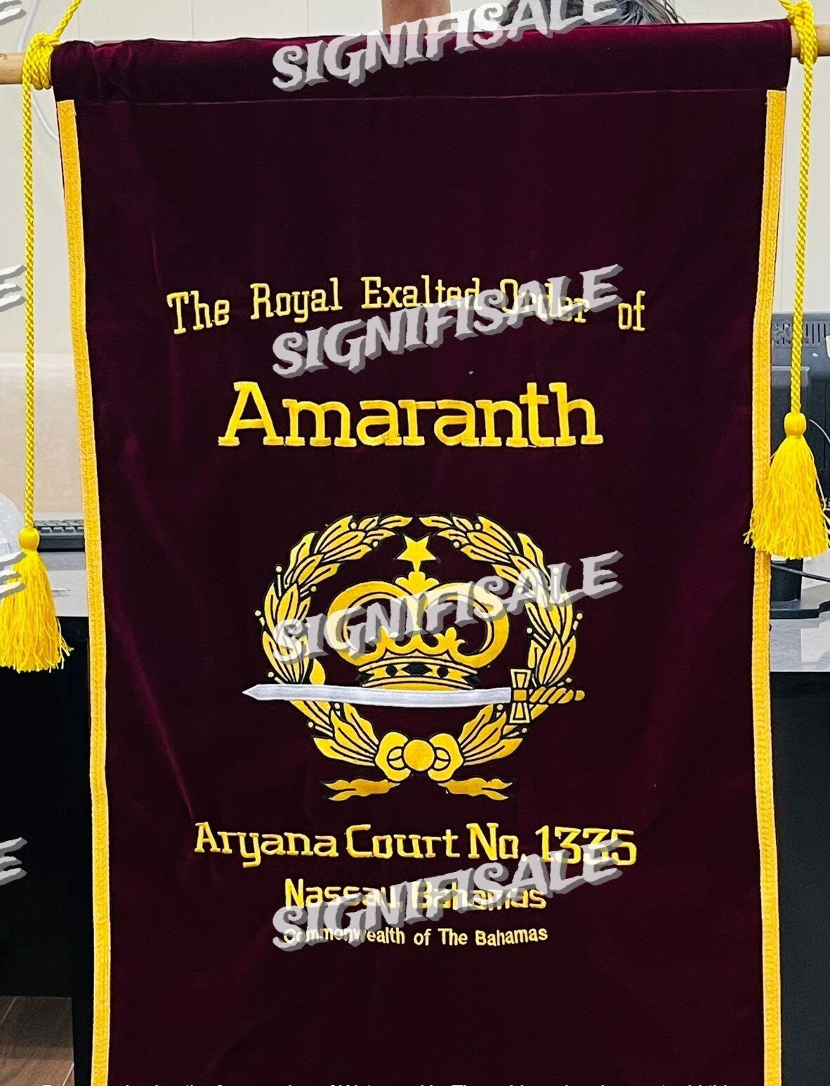 Masonic Regalia Customized Amaranth Banner Made in Velvet & - Etsy