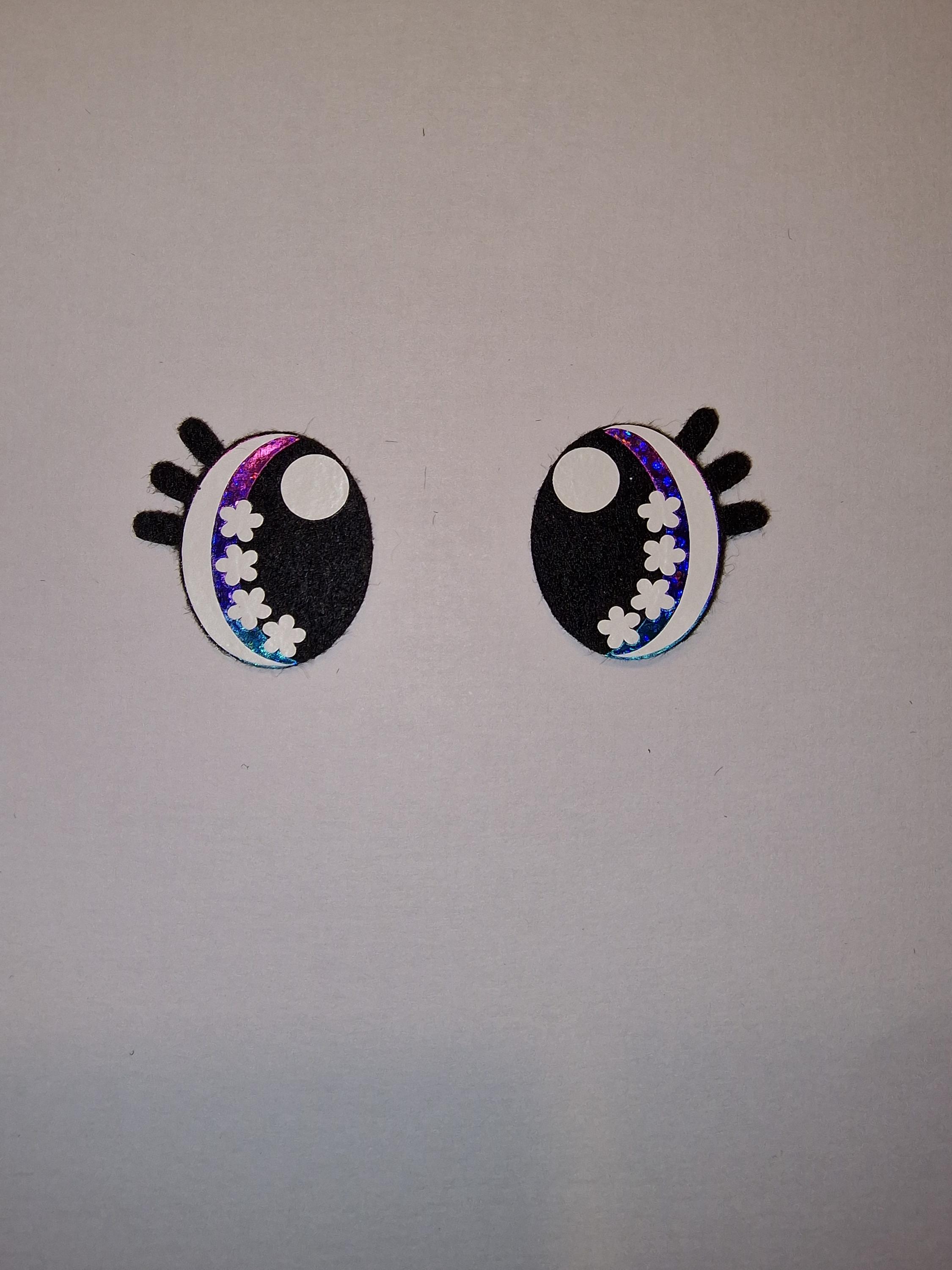 Amigurumi Eyes (5 Sets) - Oval Lash Glitter, Holographic, Rainbow Ombre ...