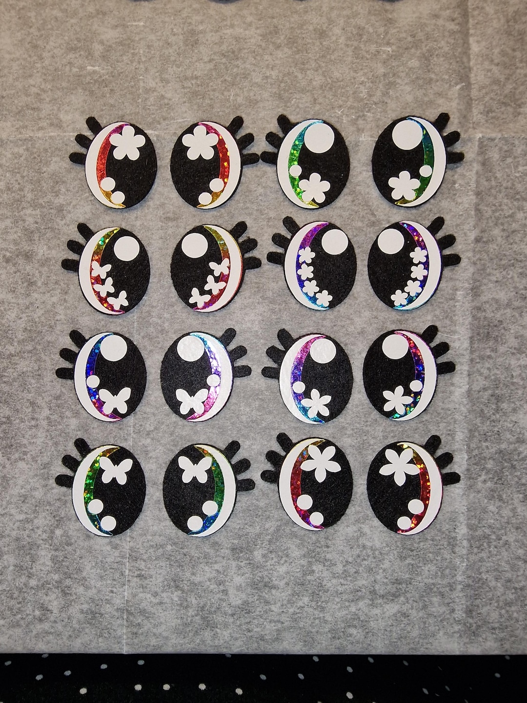 5 Sets (10 Eyes) Oval Lash Eyes Spring Styles Available Glitter ...