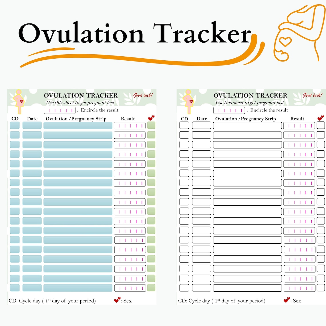 Ovulation Tracker, Ovulation Test Chart, Fertility Tracker, Trying to ...