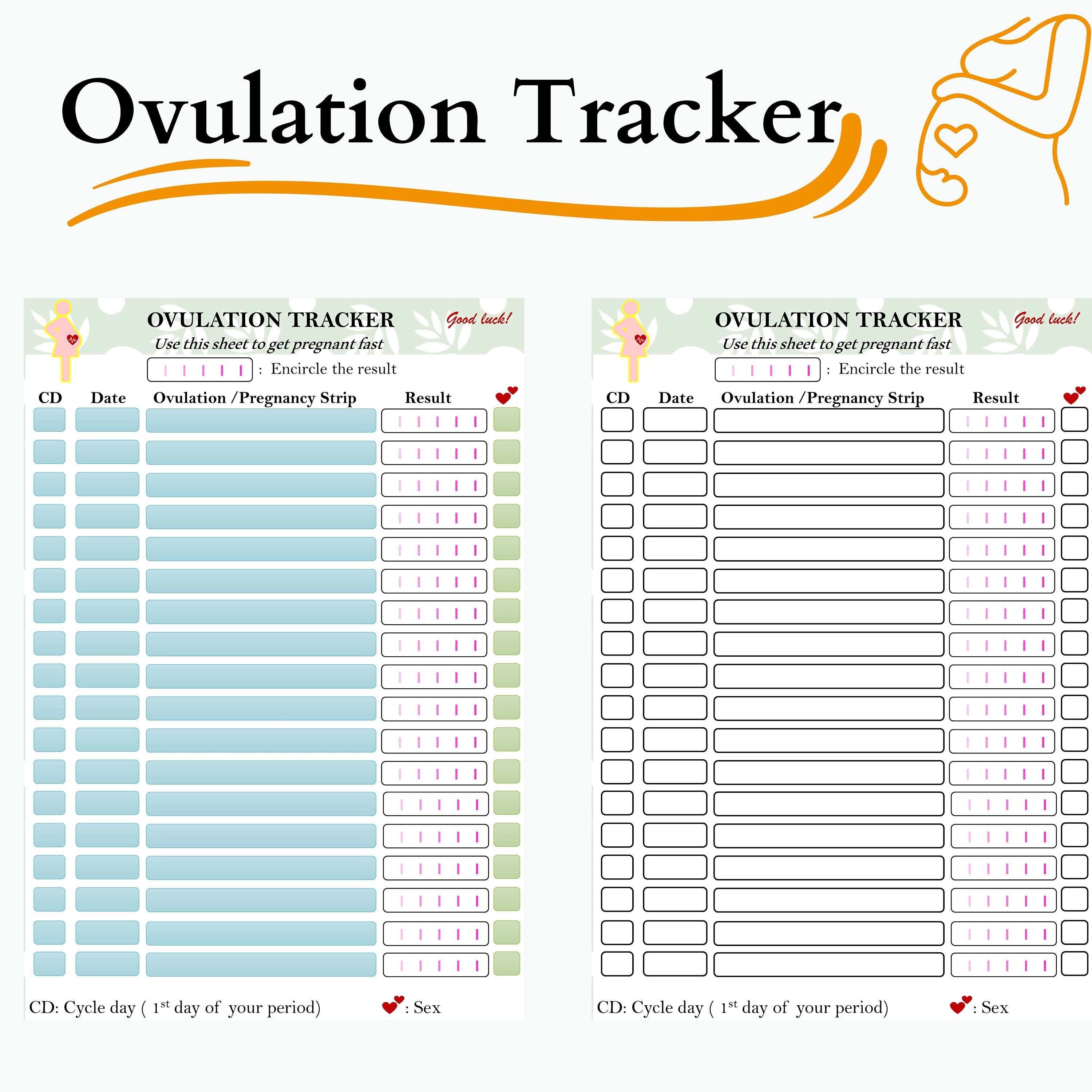 Ovulation Tracker, Ovulation Test Chart, Fertility Tracker, Trying to ...