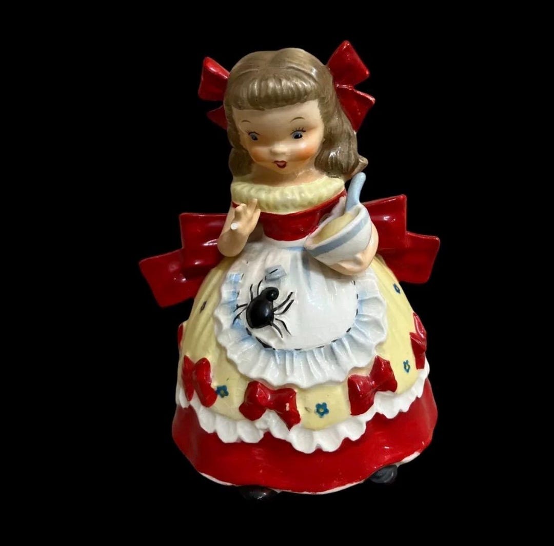 Vintage Napco 5" Little Miss Muffet Figurine S1492D W Foil Label 1 ...