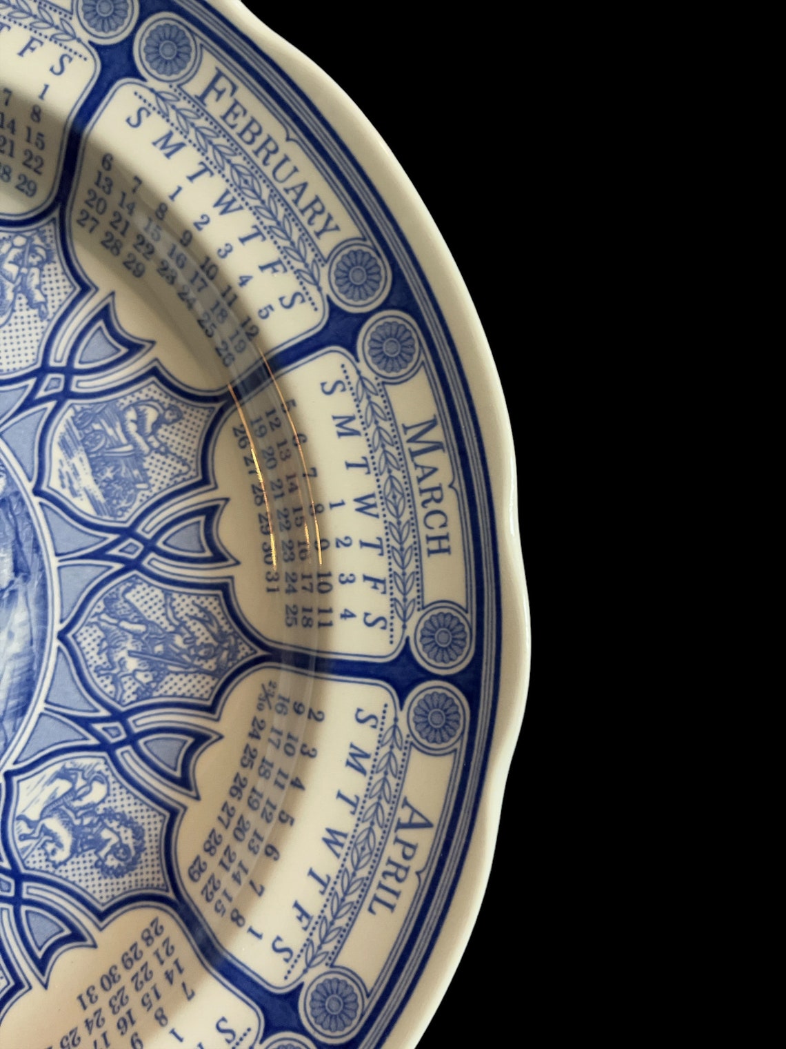 Spode England Blue Room 2000 Millennium Blue and White Calendar ...
